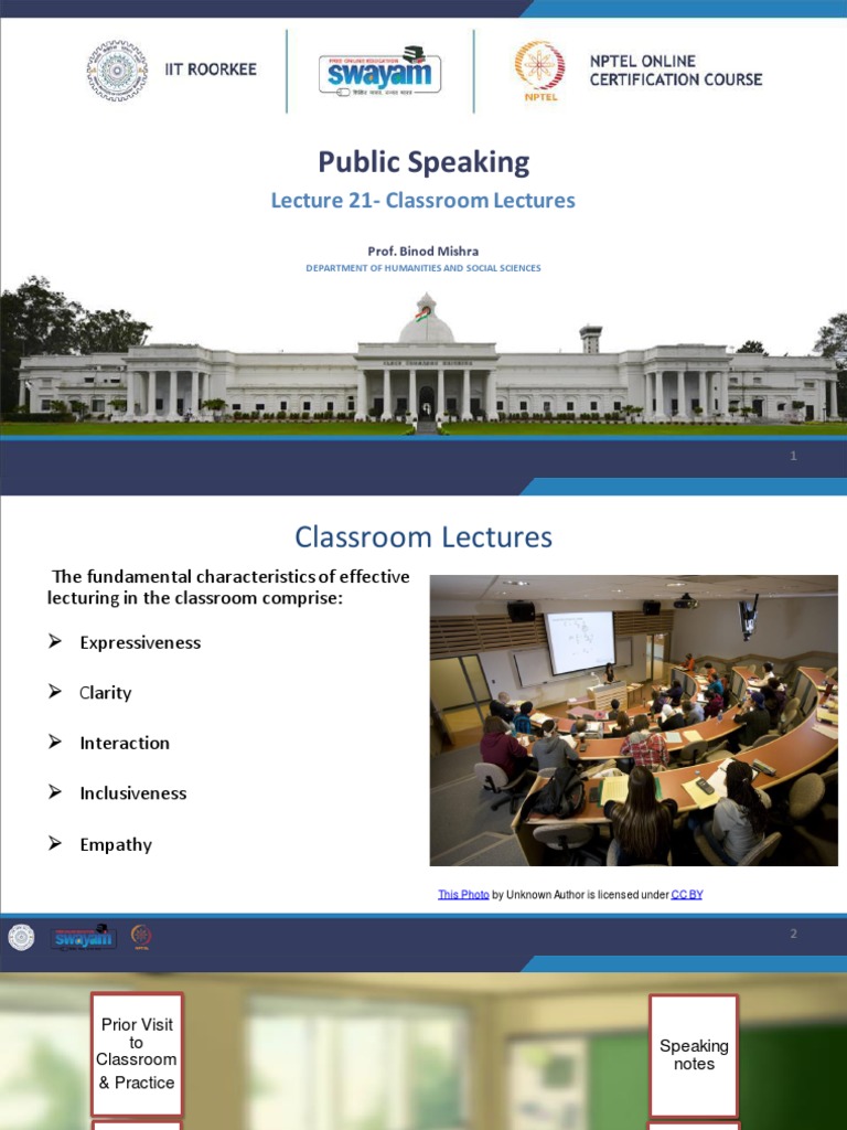 Public Speaking: Lecture 21-Classroom Lectures | PDF