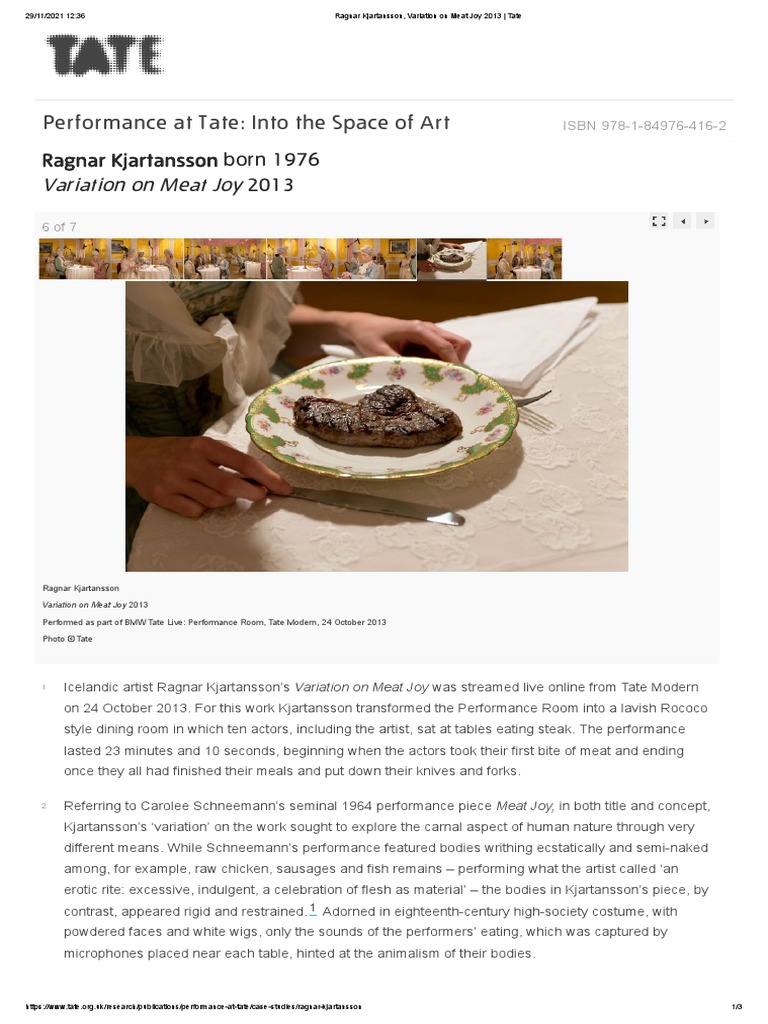 Ragnar Kjartansson's Variation on Meat Joy | PDF | Art | Young Adult