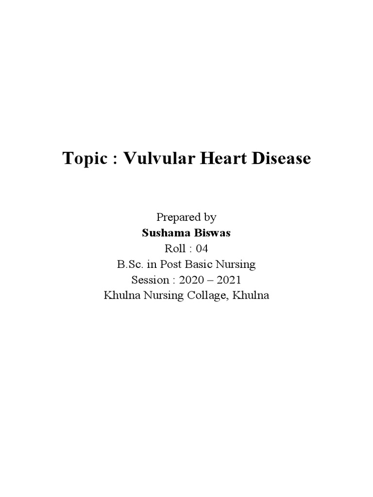 Valvular Heart Disease Pdf