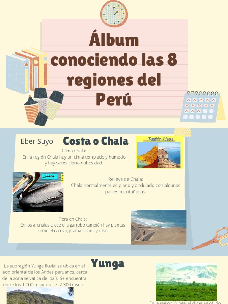 Álbum de las 8 Regiones Naturales del Perú | PDF | Geografía Física ...