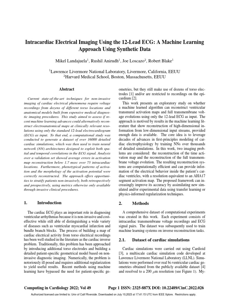 Machine Learning for Intracardiac ECG Mapping | PDF | Electrocardiography | Machine Learning