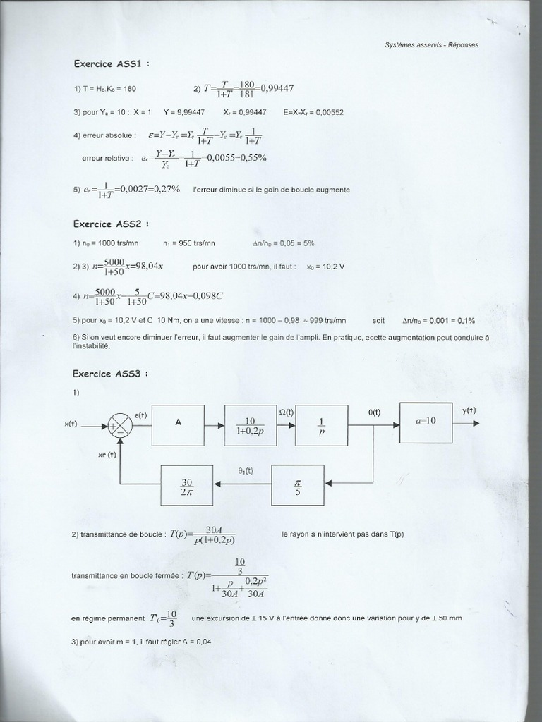 TD Asservissement Correction | PDF
