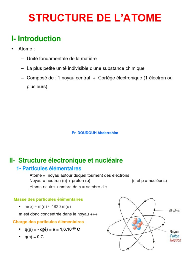 1 PDF STRUCTURE DE L'ATOME | PDF