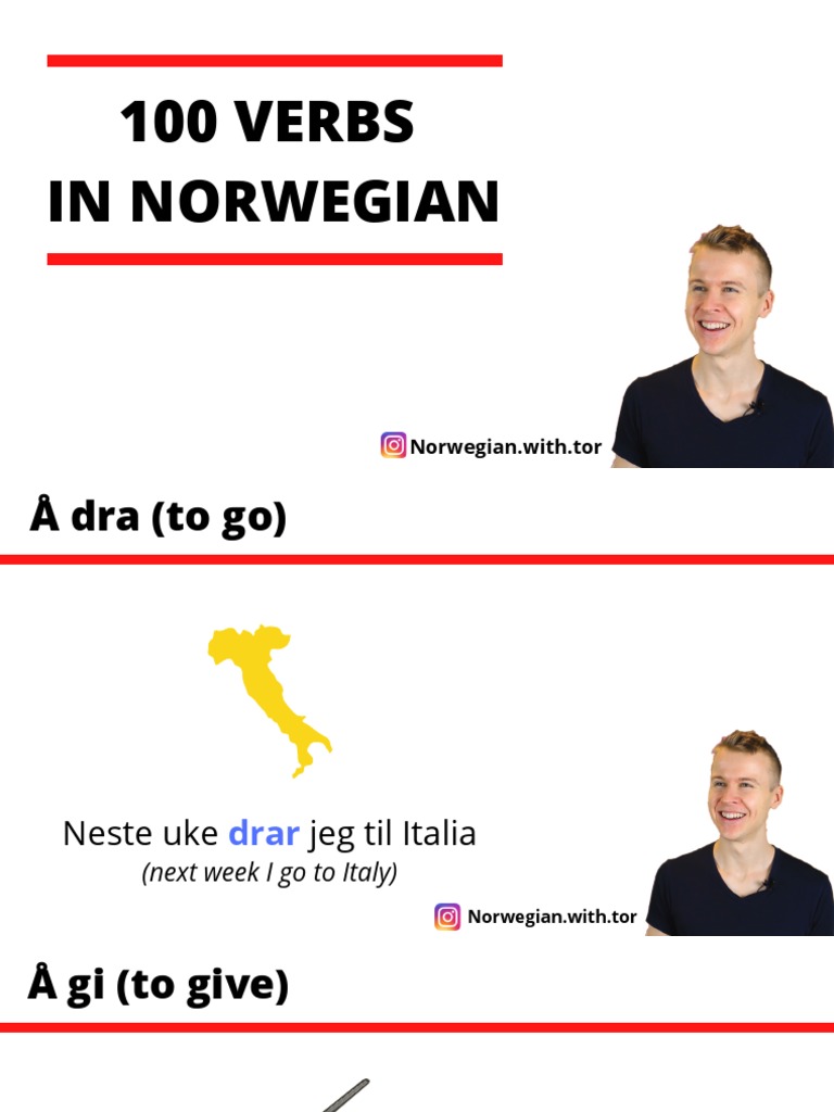 100 Common Norwegian Verbs List | PDF