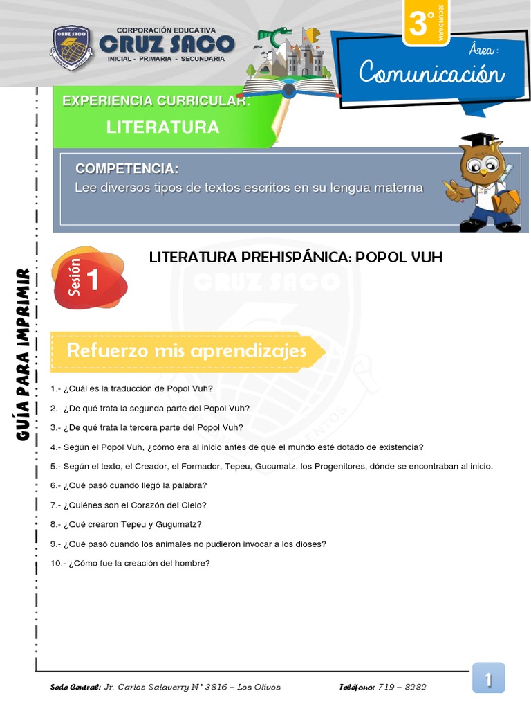 3ºaño-Literatura-I Bimestre-Para Imprimir | PDF