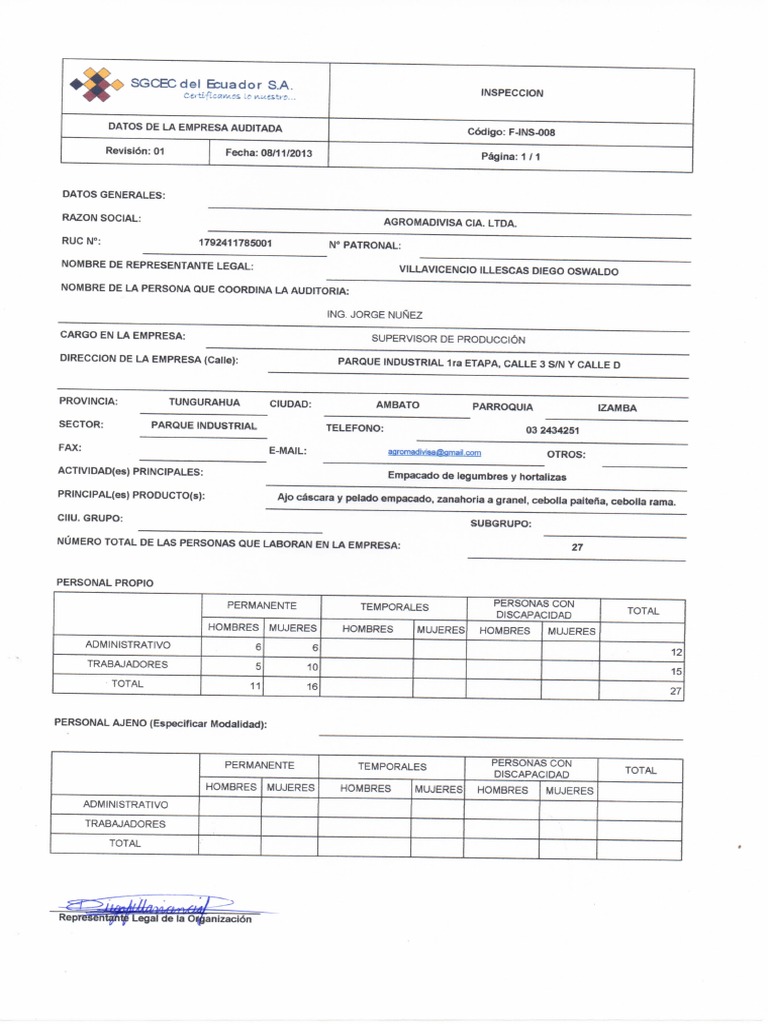 Datos Empresa | PDF