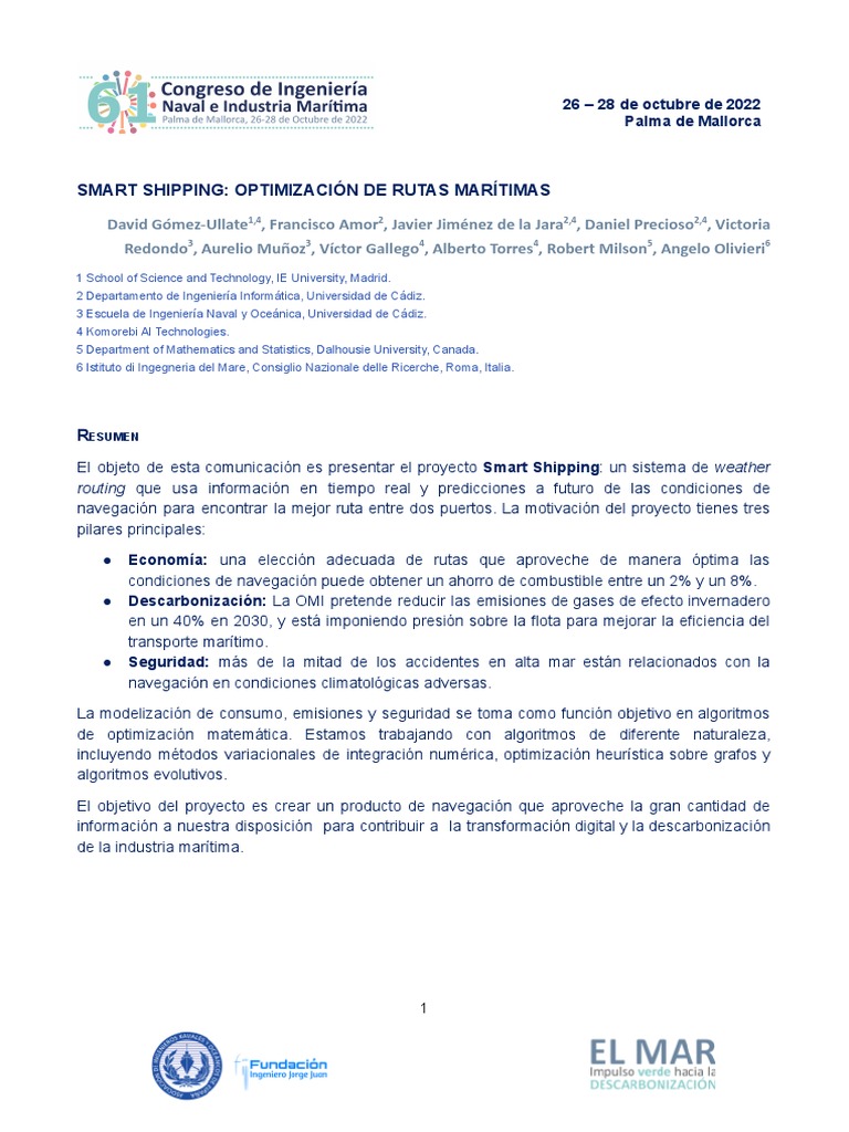 Smart Shipping: Optimización de Rutas Marítimas | PDF