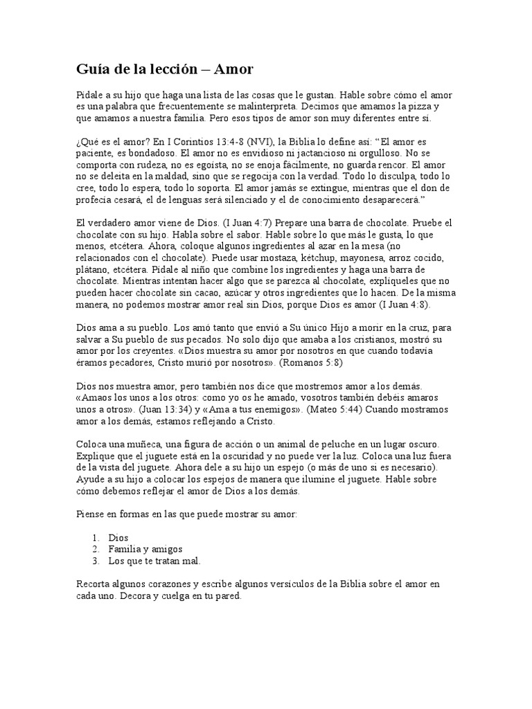 Enseñanza Del Amor Pdf Amor Jesús