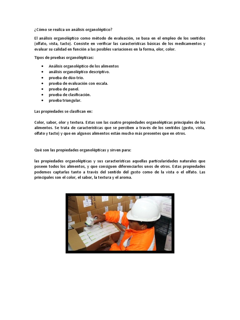 Cómo Se Realiza Un Análisis Organoléptico | PDF