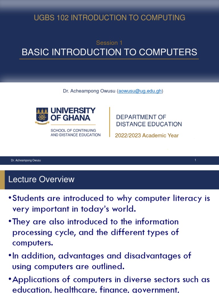 Ugbs 102 Session 1-8 Combined Slides by Albert | PDF | Random Access ...