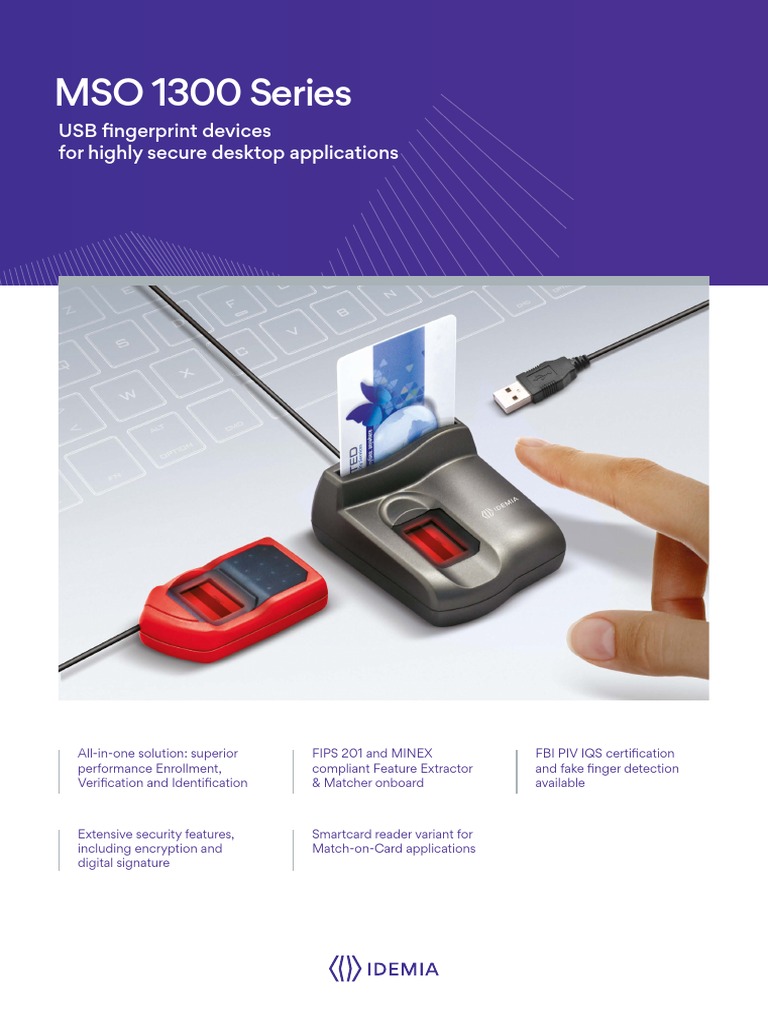 Mso 1300 Series Idemia Brochure 201903 | PDF | Fingerprint | Biometrics