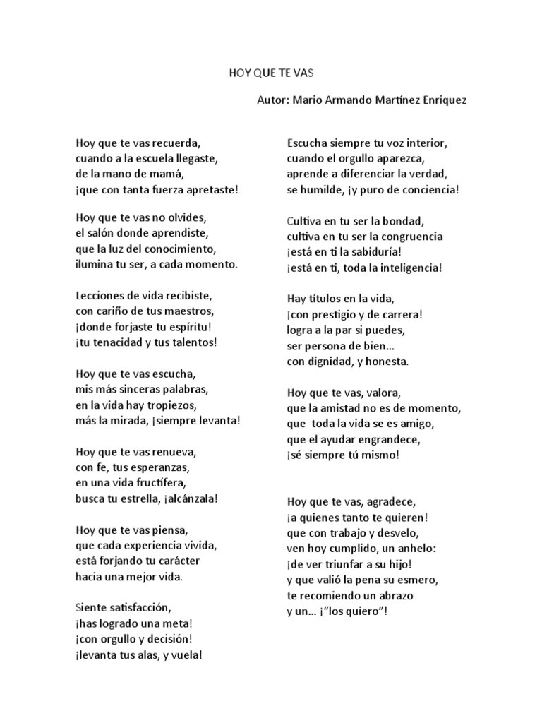 Hoy Que Te Vas | PDF