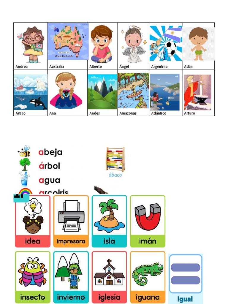 Palabras con A para Niños | PDF
