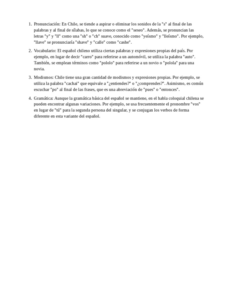 Chile Pronunciation | PDF