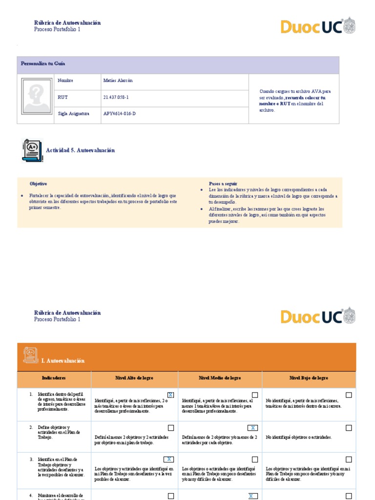 Autoevaluacion - APP1 | PDF