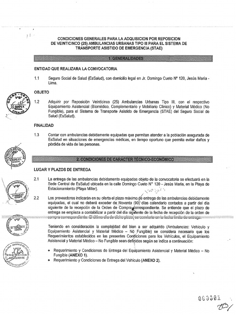 Condiciones, Req. y EETT Actualizadas | PDF