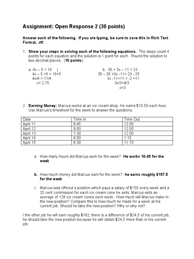 Unit 2 Open Response | PDF | Applied Mathematics | Mathematical Objects