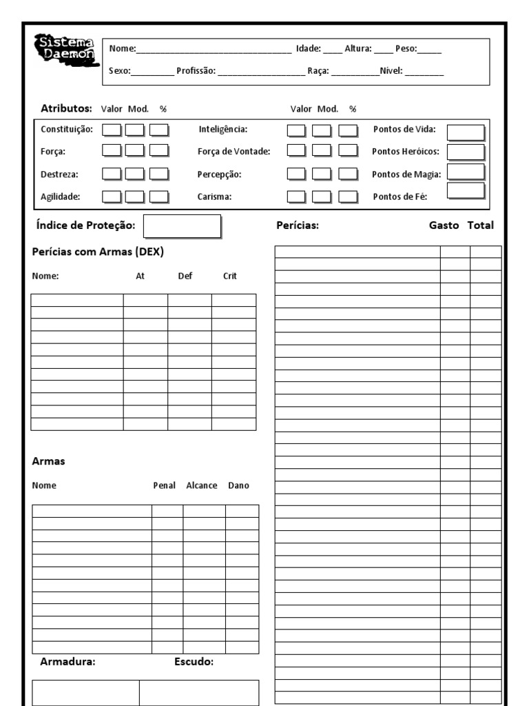 Ficha Daemon Poderes | PDF | Direito