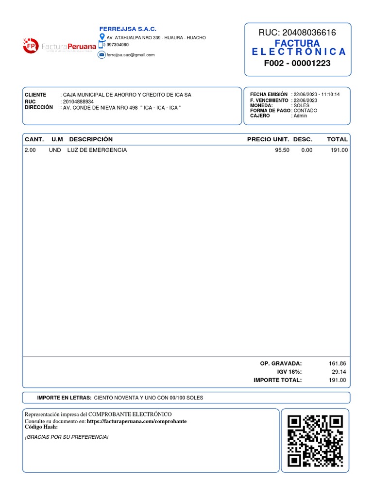 Factura F002-1223 | PDF