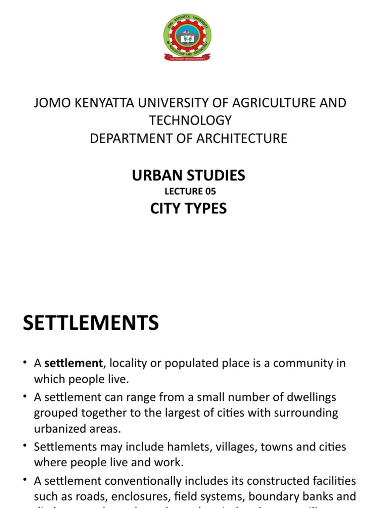 Lecture Five City Types | PDF | Rural Area | Economic Growth