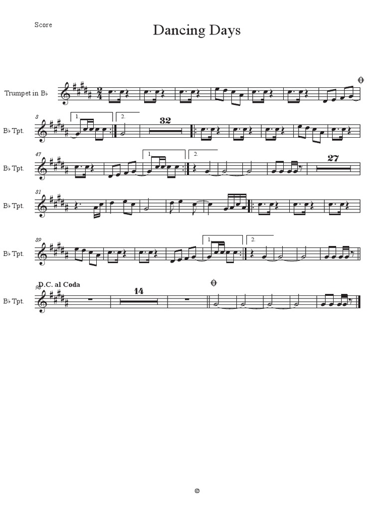 Dancing Days - Score | PDF
