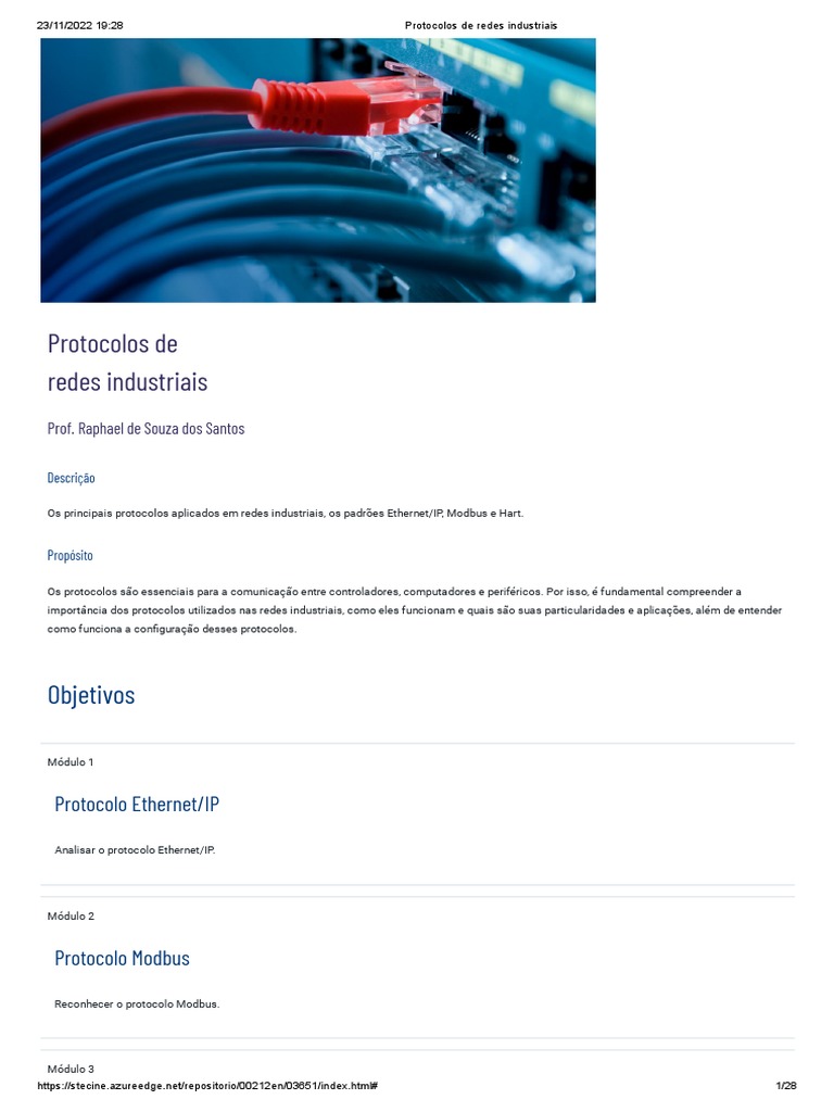 TEMA 03 Protocolos de Redes Industriais | PDF | Rede de computadores | Modelo OSI