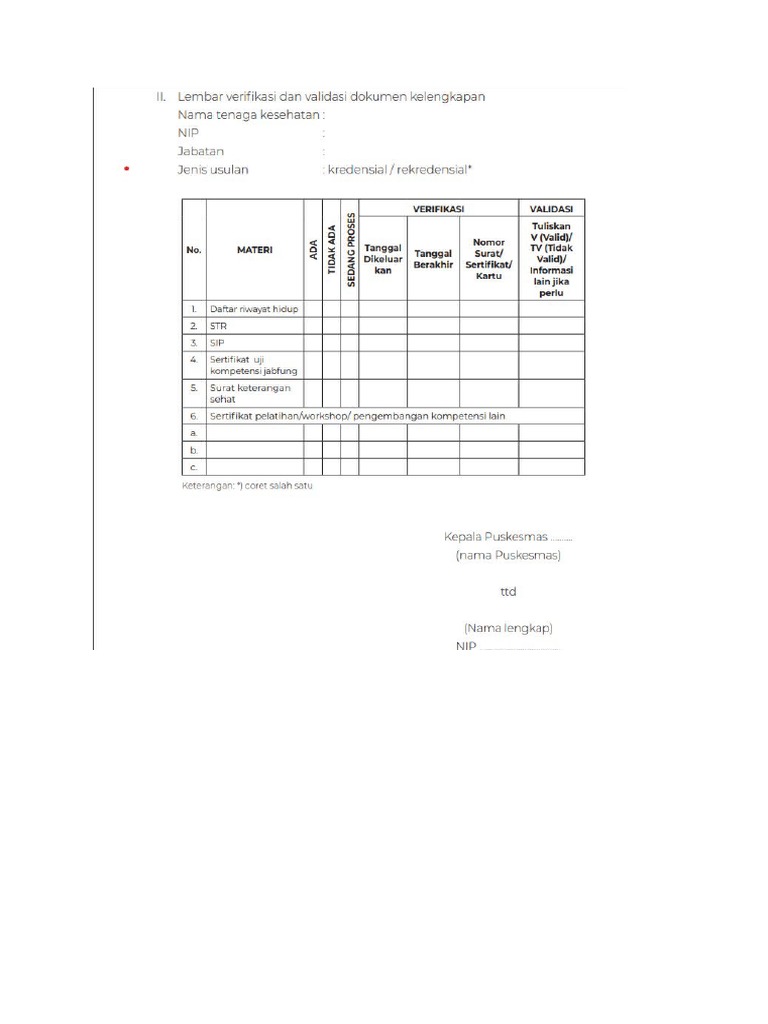 5 Lembar Verifikasi Dan Validasi Dokumen Pdf