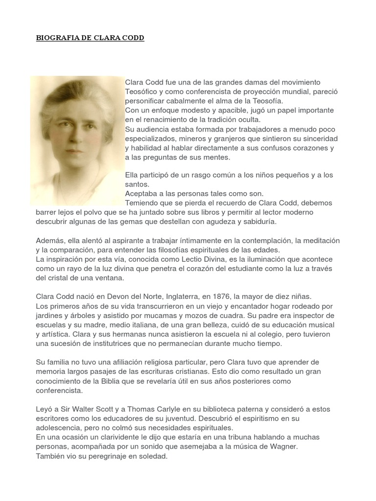 Biografia de Clara Codd | PDF