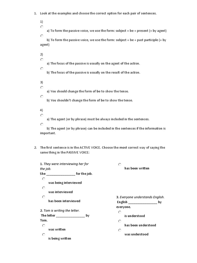 Review The Passive | PDF | Syntax | Semantic Units