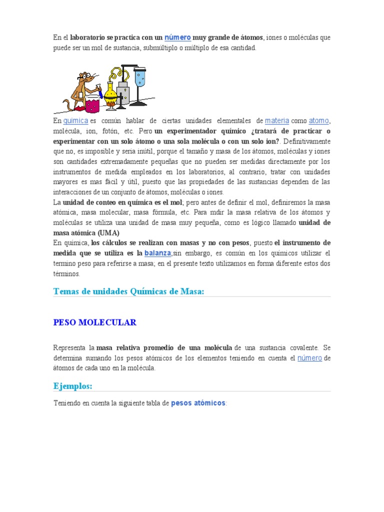 Unidades Quimicas | PDF | Mole (Unidad) | Química