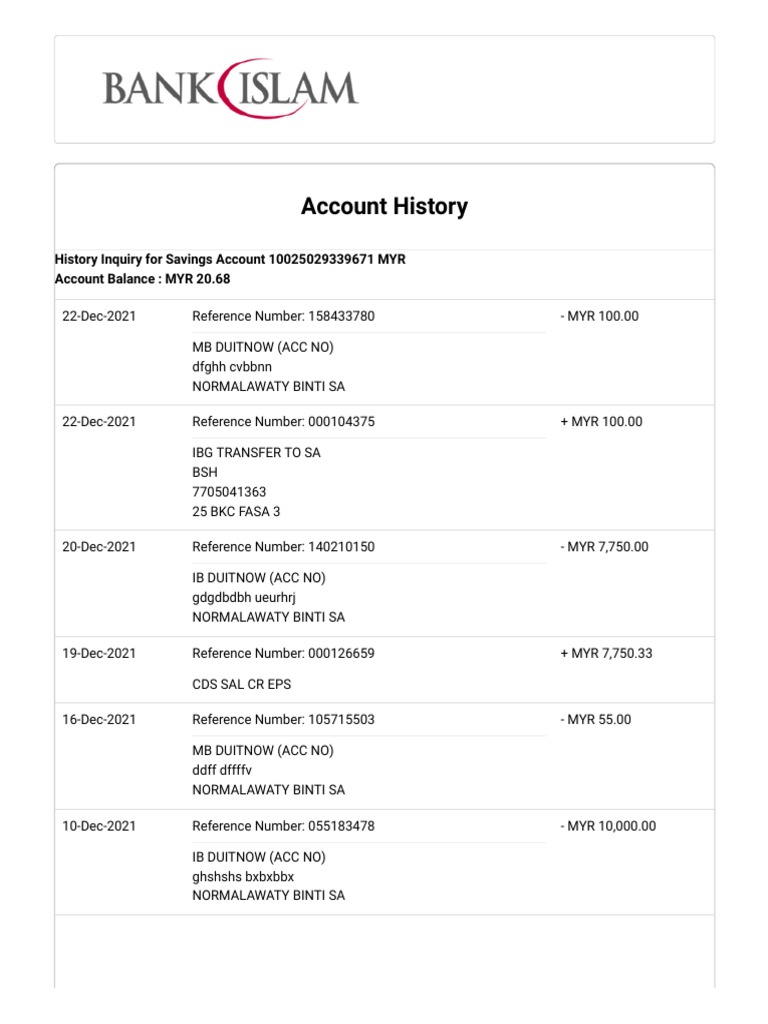 Estatement Dec 2021 | PDF | Banking | Financial Services