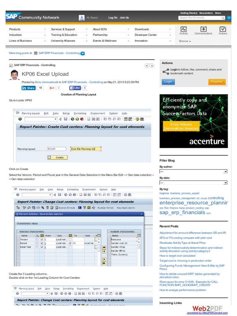 Scn-Sap-Com Cargar Masivamente Por Excel KP06 KP65 KP34 KE13 | PDF | Microsoft Excel | Computer File