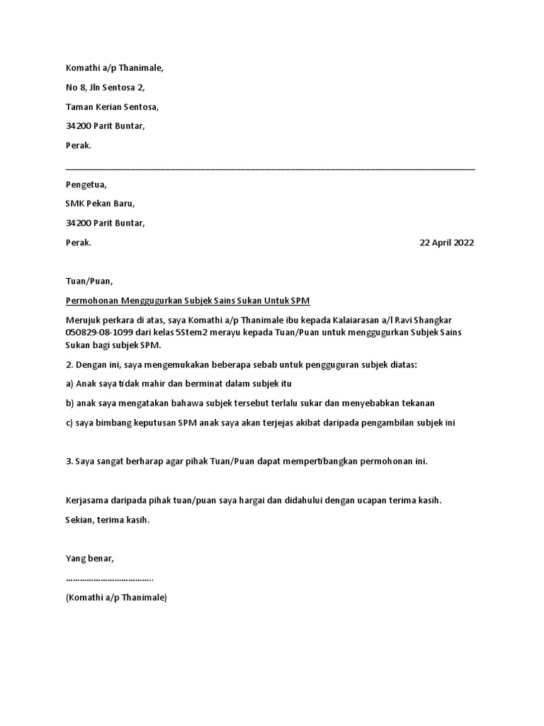 Kalai Letter PDF