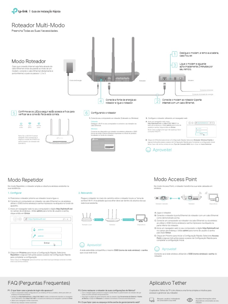 TL-WR940N (BR) V5 Quick Installation Guide | PDF