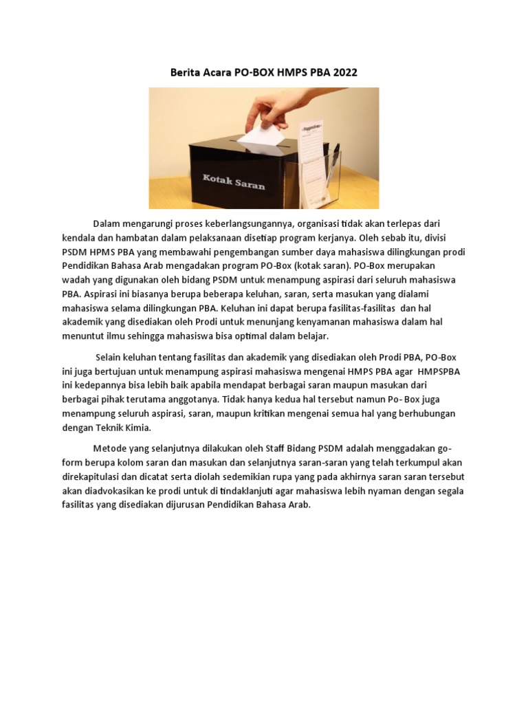 Aspirasi Mahasiswa PBA | PDF