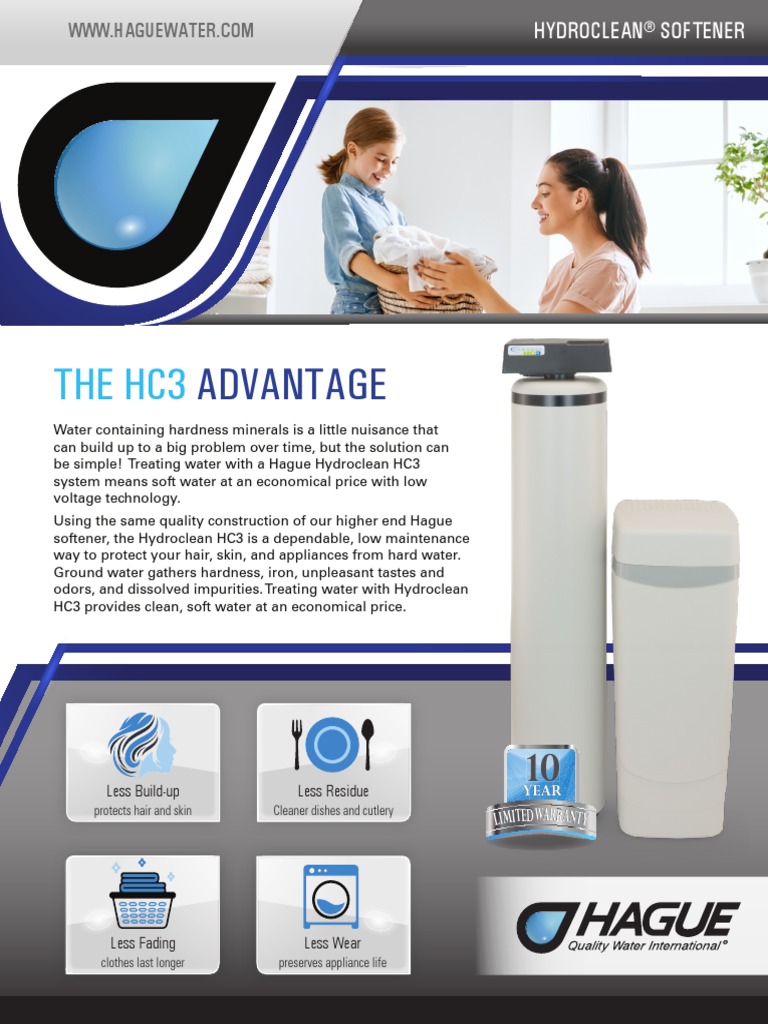 Hague HC3 Softener NEW | PDF | Water | Grain (Unit)
