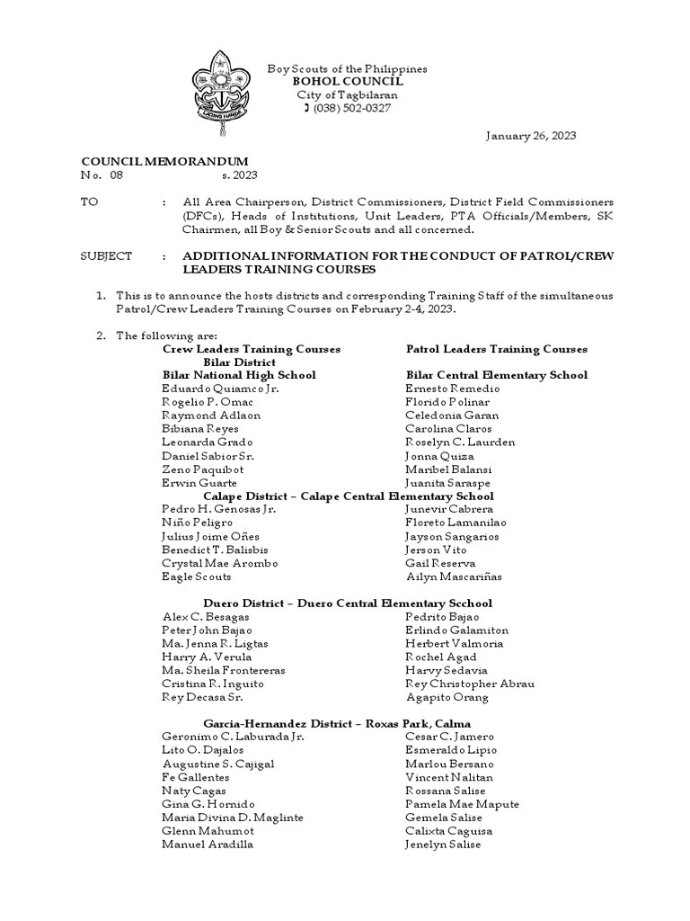 2023 08 Additional Information To The PLTC and CLTC | PDF