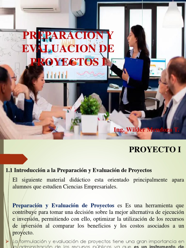 Presentacion Preparacion y Evaluacion de Proyectos I Upds | PDF