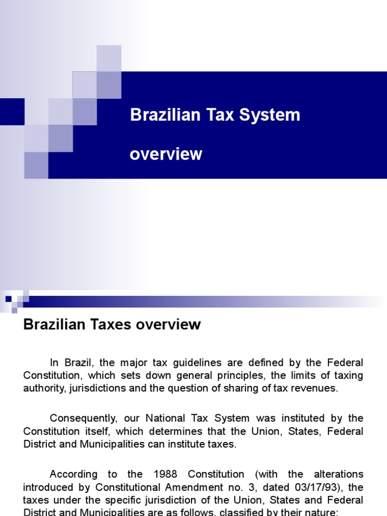 Overview of Brazil's Tax System | PDF | Taxes | Dividend