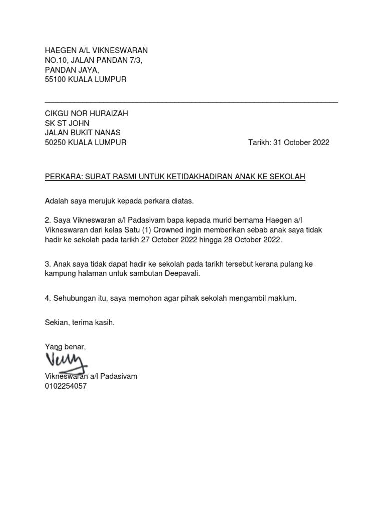 Contoh-Surat-Cuti-Sakit 2 | PDF