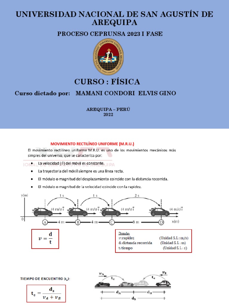 Semana 2 Mru y Mruv - Fisica | PDF