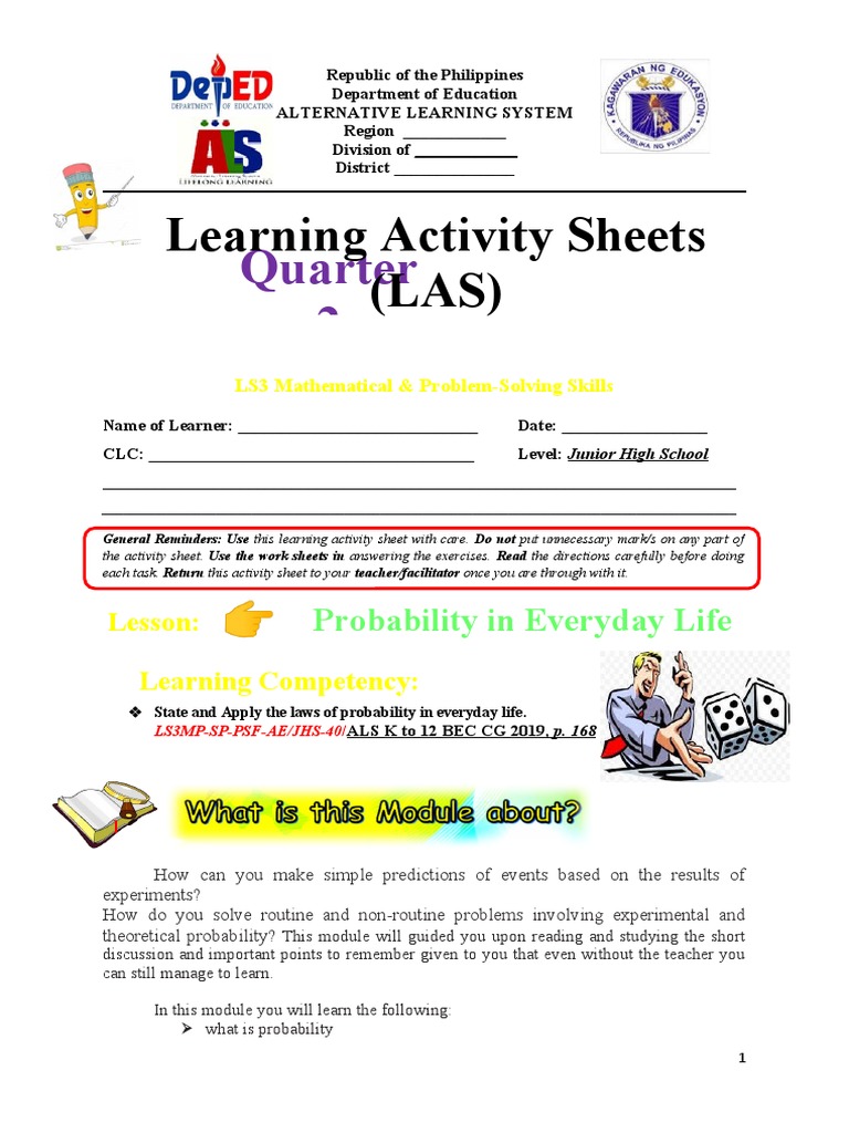 Understanding Probability in Daily Life | PDF | Teaching Methods ...
