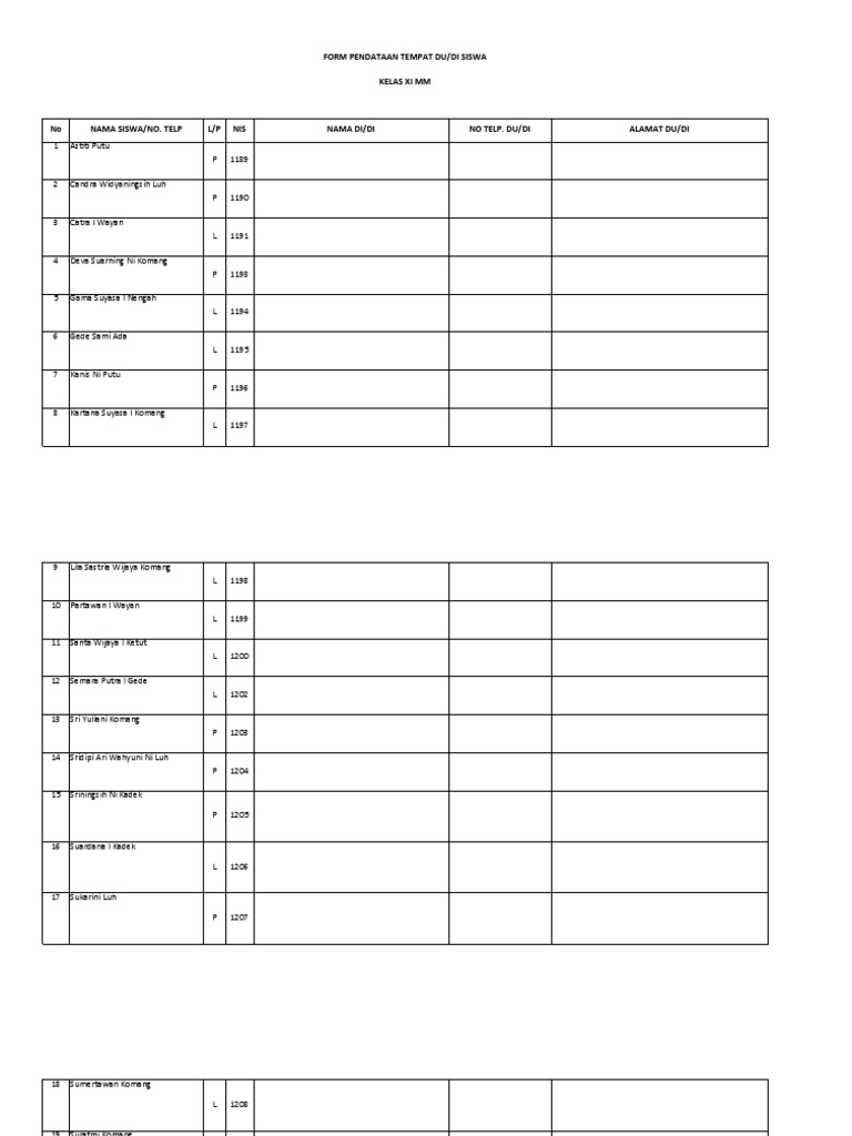 FORM PENDATAAN Umum | PDF