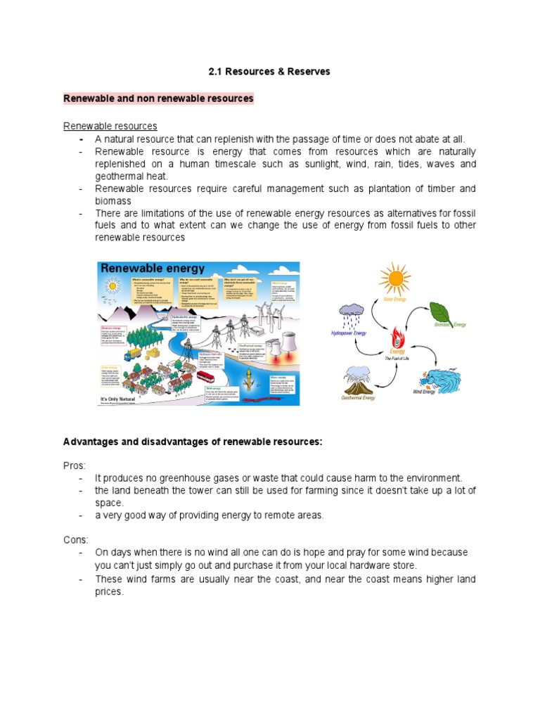 2.1 - Resources & Reserves | PDF | Renewable Energy | Renewable Resources