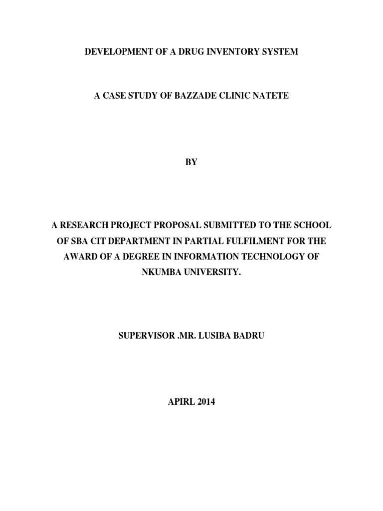 Development of A Drug Inventory System A | PDF | Pharmacy | Inventory