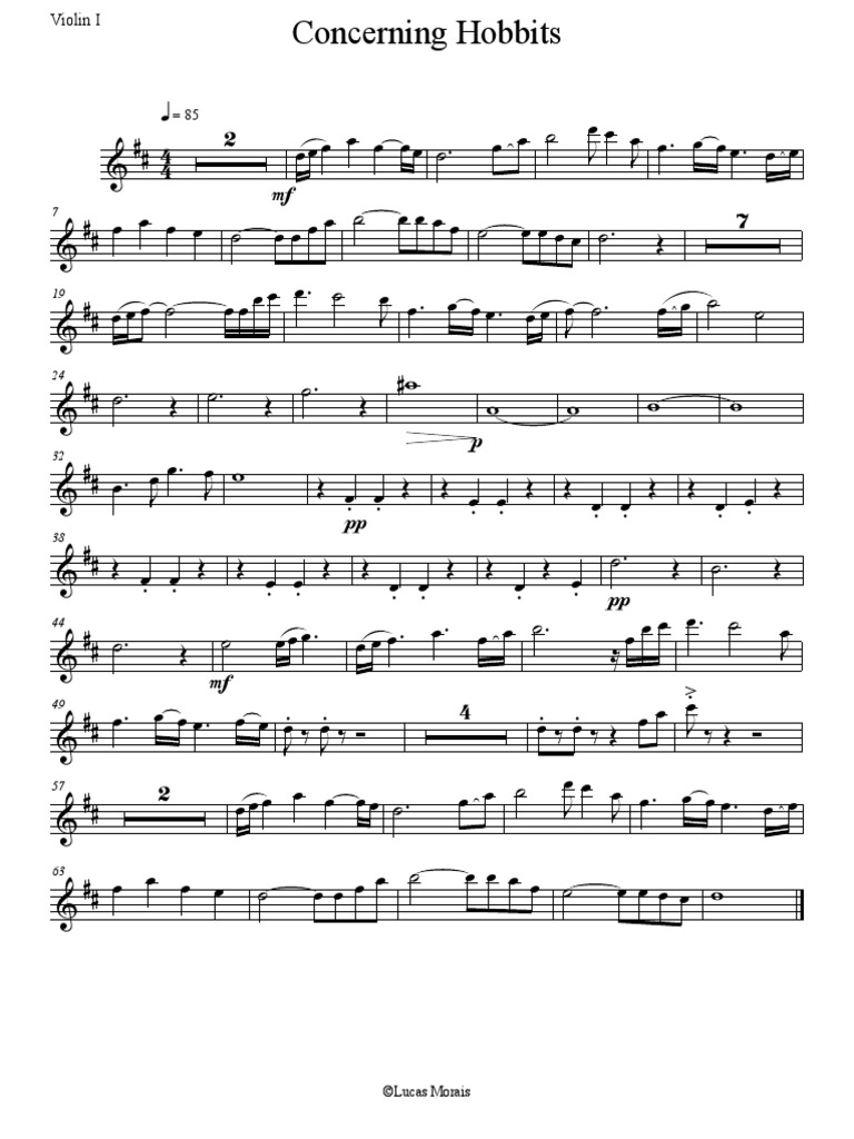 Concerning Hobbits Violin I | PDF