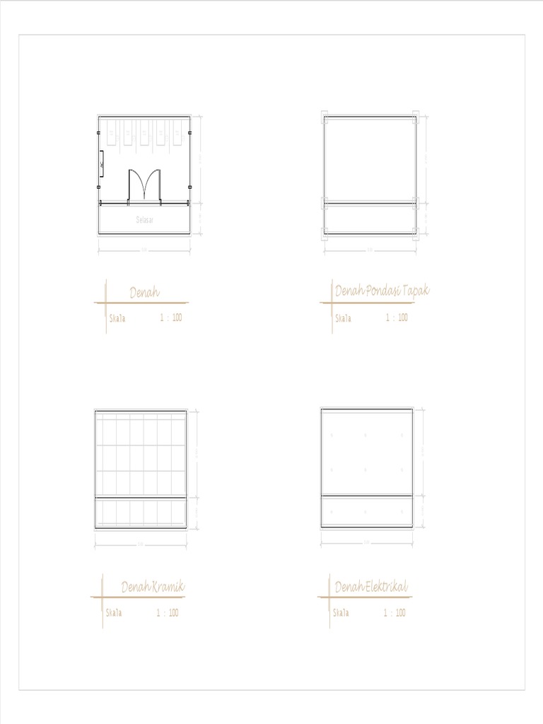 Denah Desain Ruang ATM Skala 1:100 | PDF