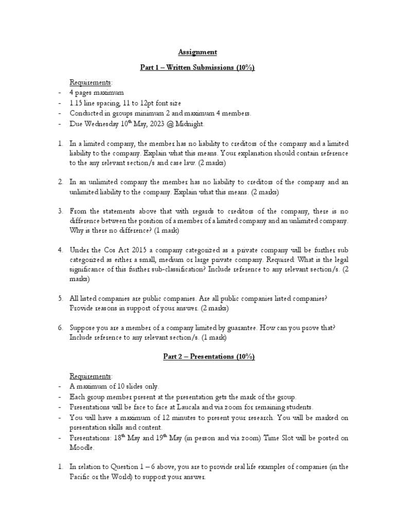 Af205 Assignment - Sem 1 - 2023 | PDF