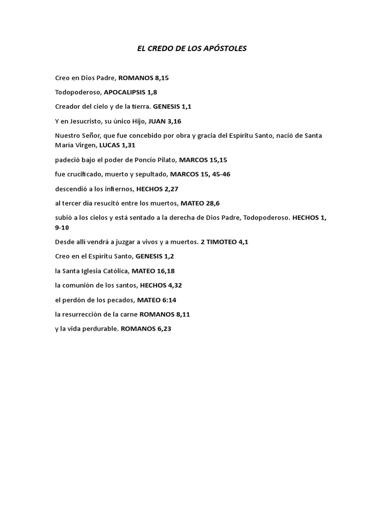 El Credo de Los Apóstoles | PDF