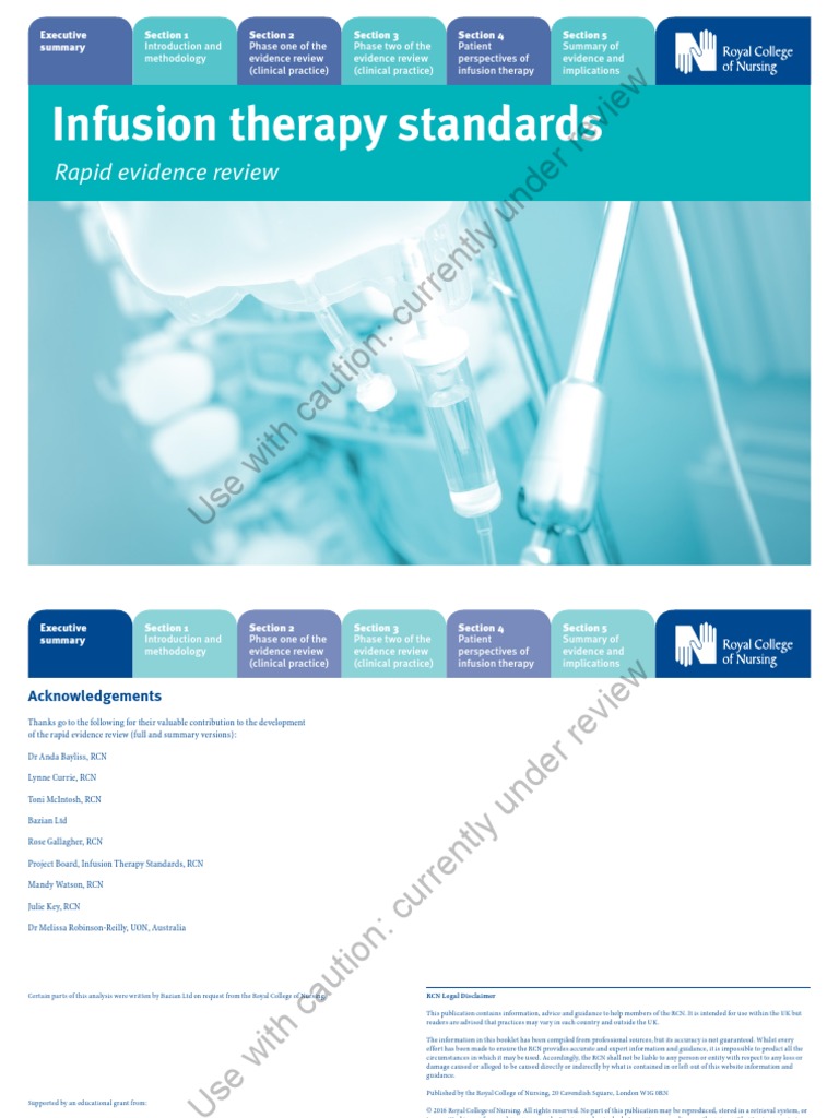 Under Review: Infusion Therapy Standards | PDF